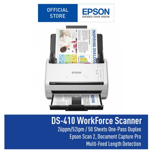 Epson WorkForce DS-410 A4 Duplex Sheet-fed Document Scanner - HETERO